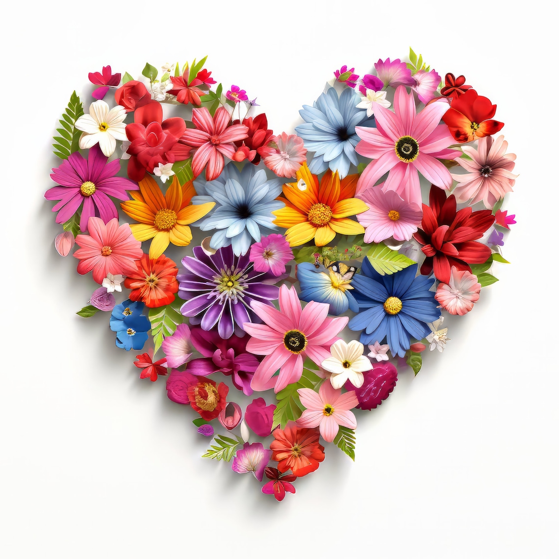 FLORAL Hearts Clipart Bundle High Quality Png's 300 DPI Digital ...