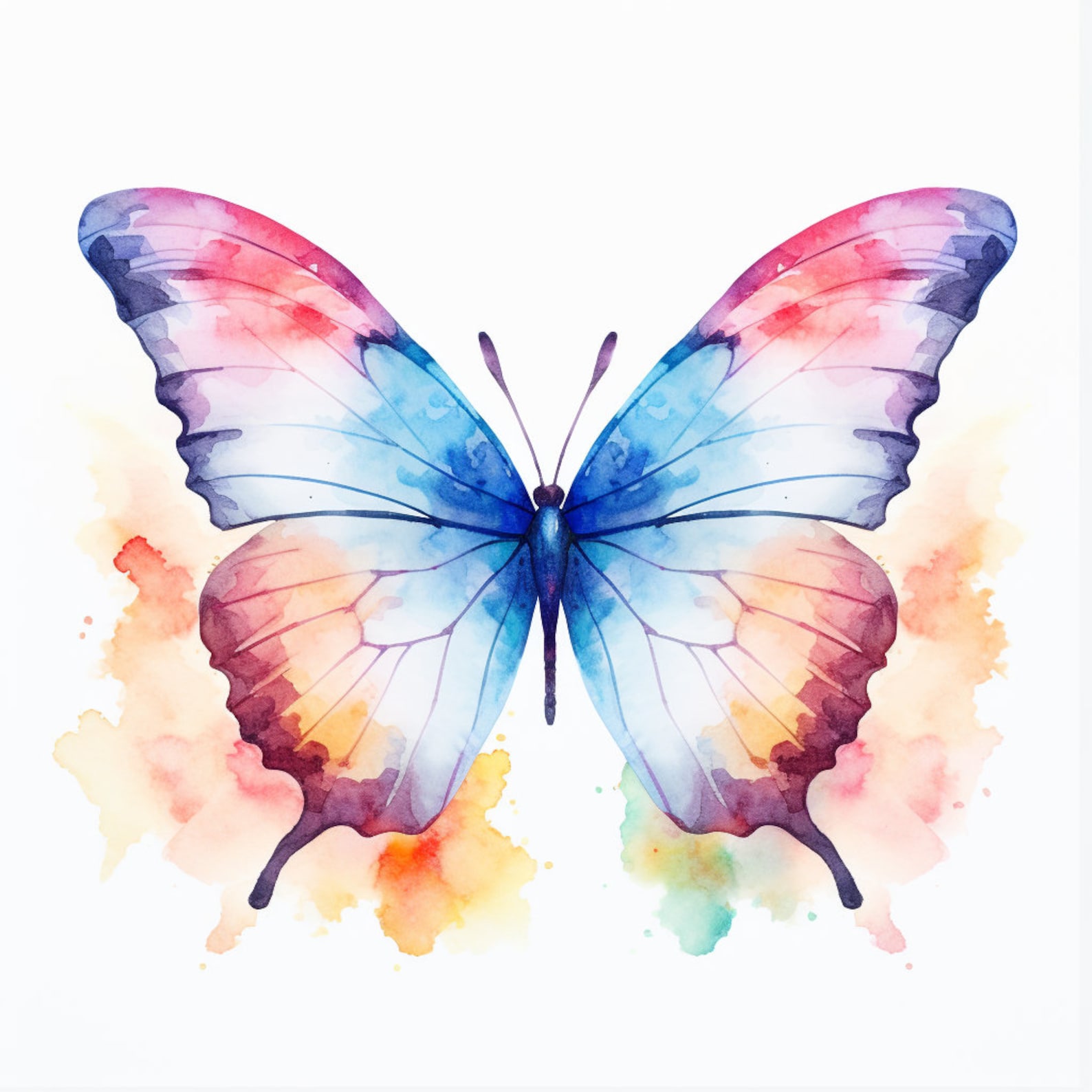 Watercolor Butterflies Clipart Bundle 1 High Quality Png's 300 DPI ...