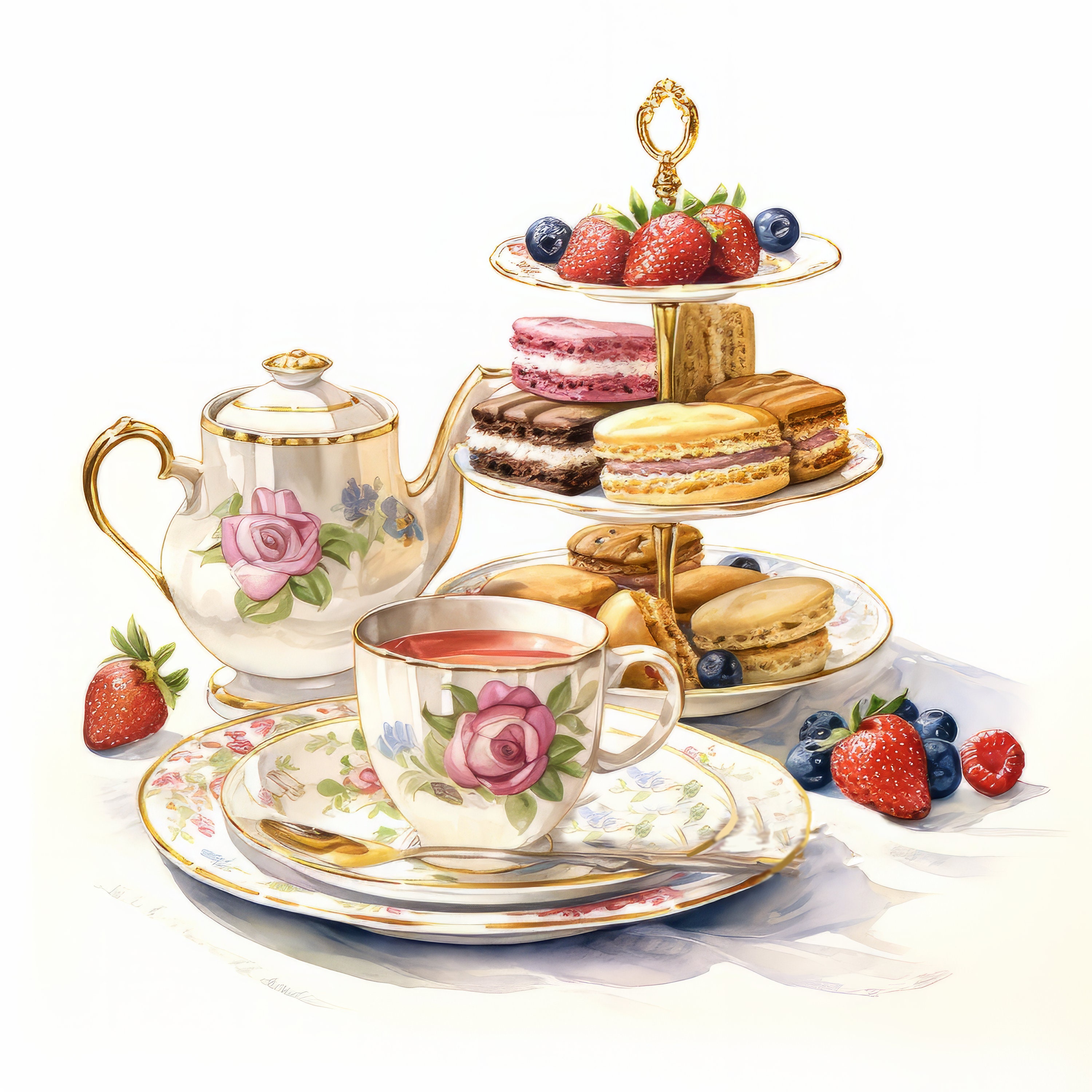High Tea Clipart Bundle 1 | High Quality Png's | 300 DPI | Digital ...