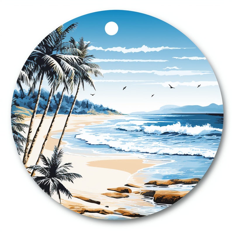 Beach Themed Circle Clipart Bundle 4 300 Dpi High Quality Commercial ...