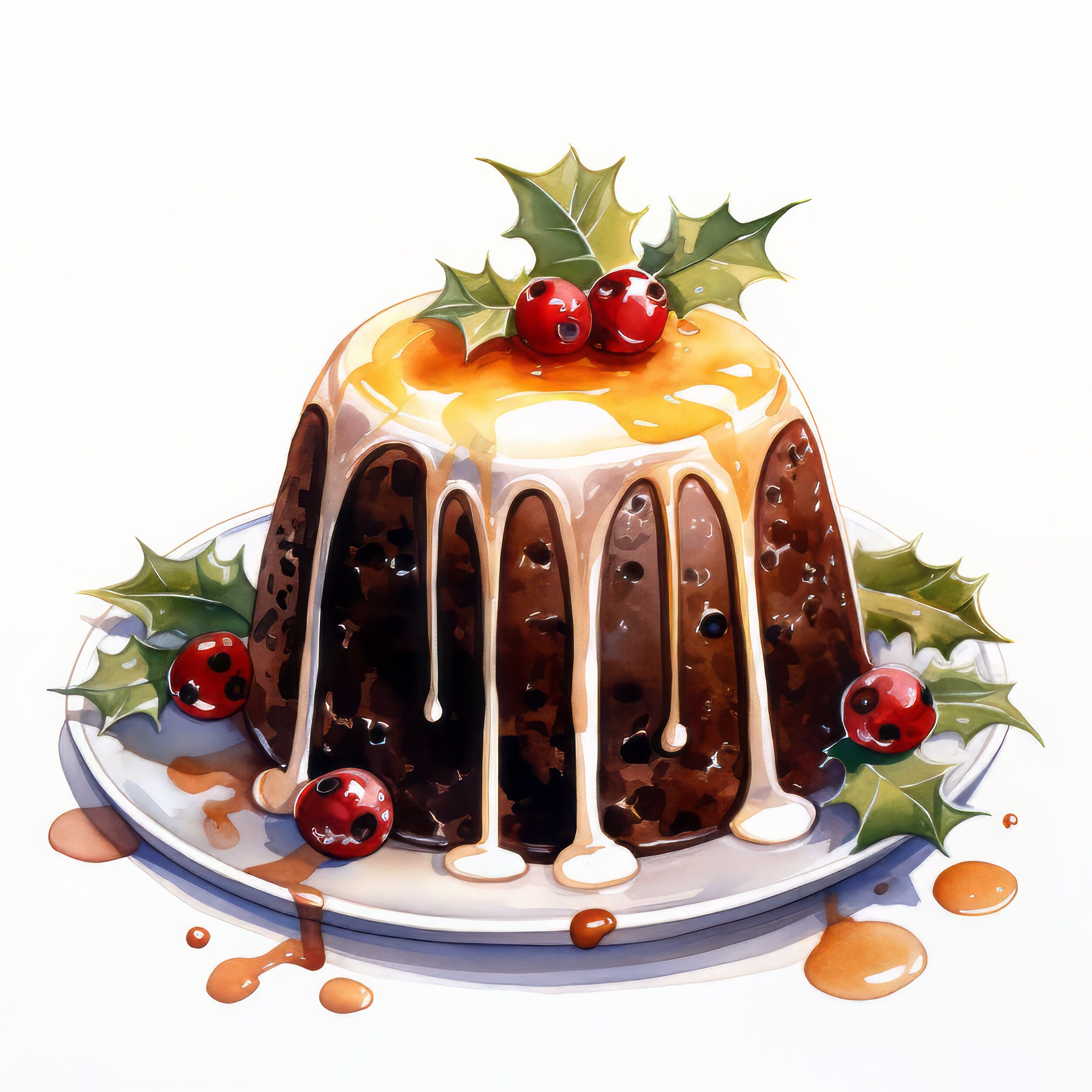 Christmas PUDDING Clipart Bundle 1 300 Dpi High Quality Commercial Use ...