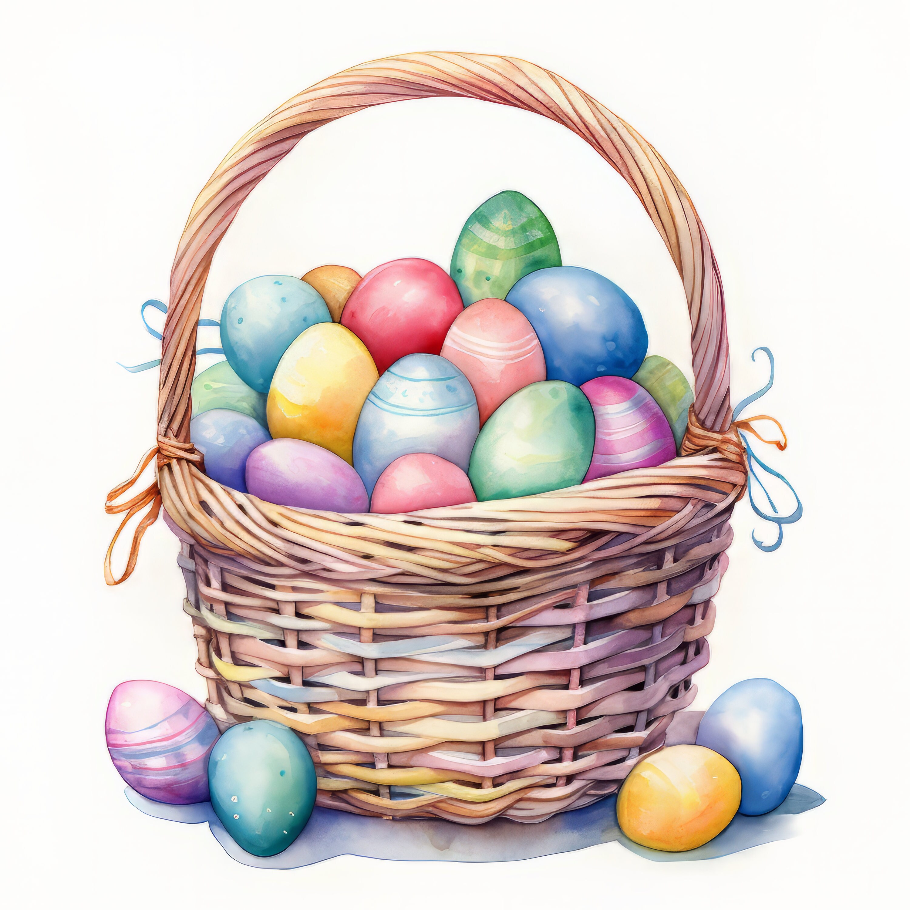 EASTER Easter Baskets Clipart Bundle 1 High Quality Png's 300 DPI ...