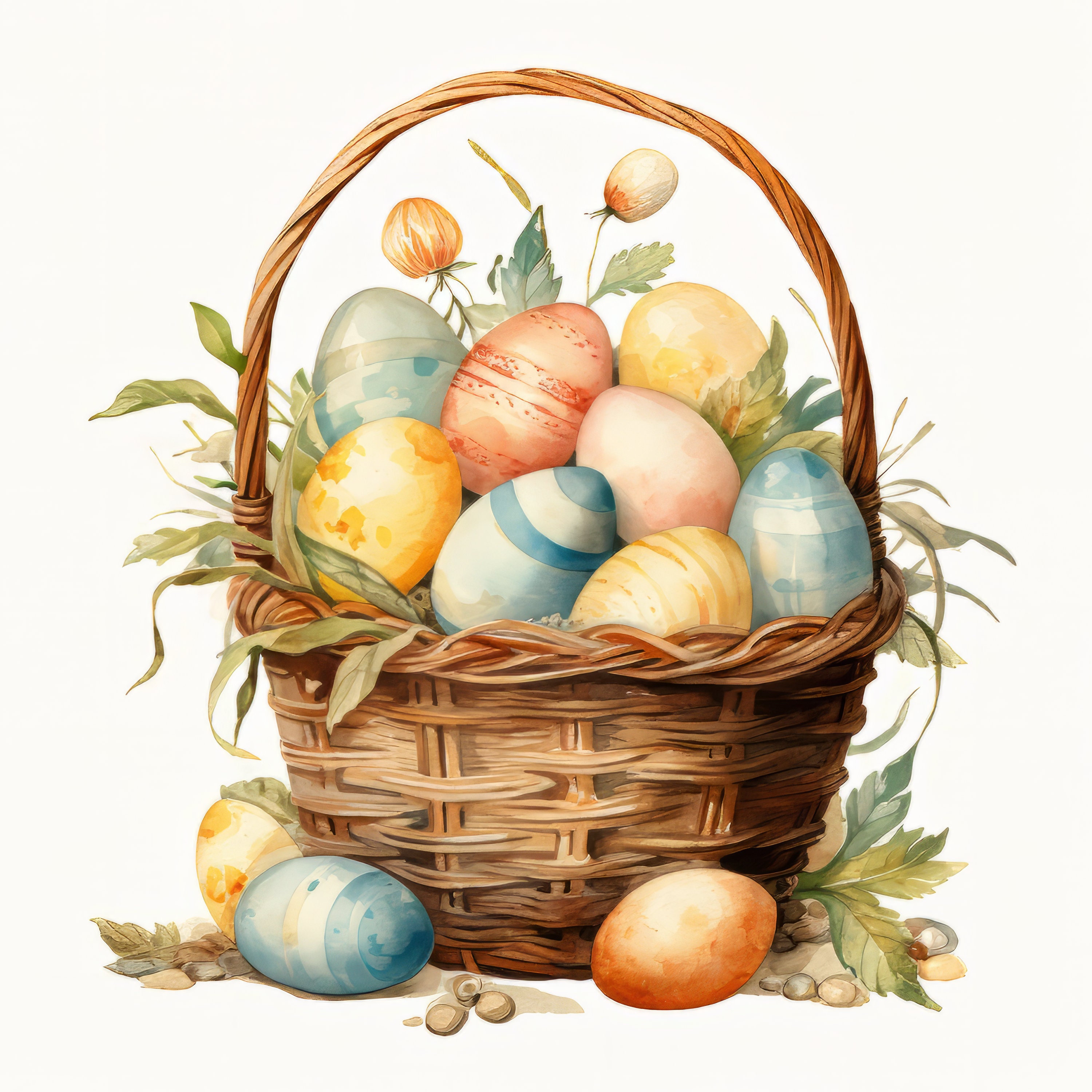 EASTER Easter Baskets Clipart Bundle 1 High Quality Png's 300 DPI ...