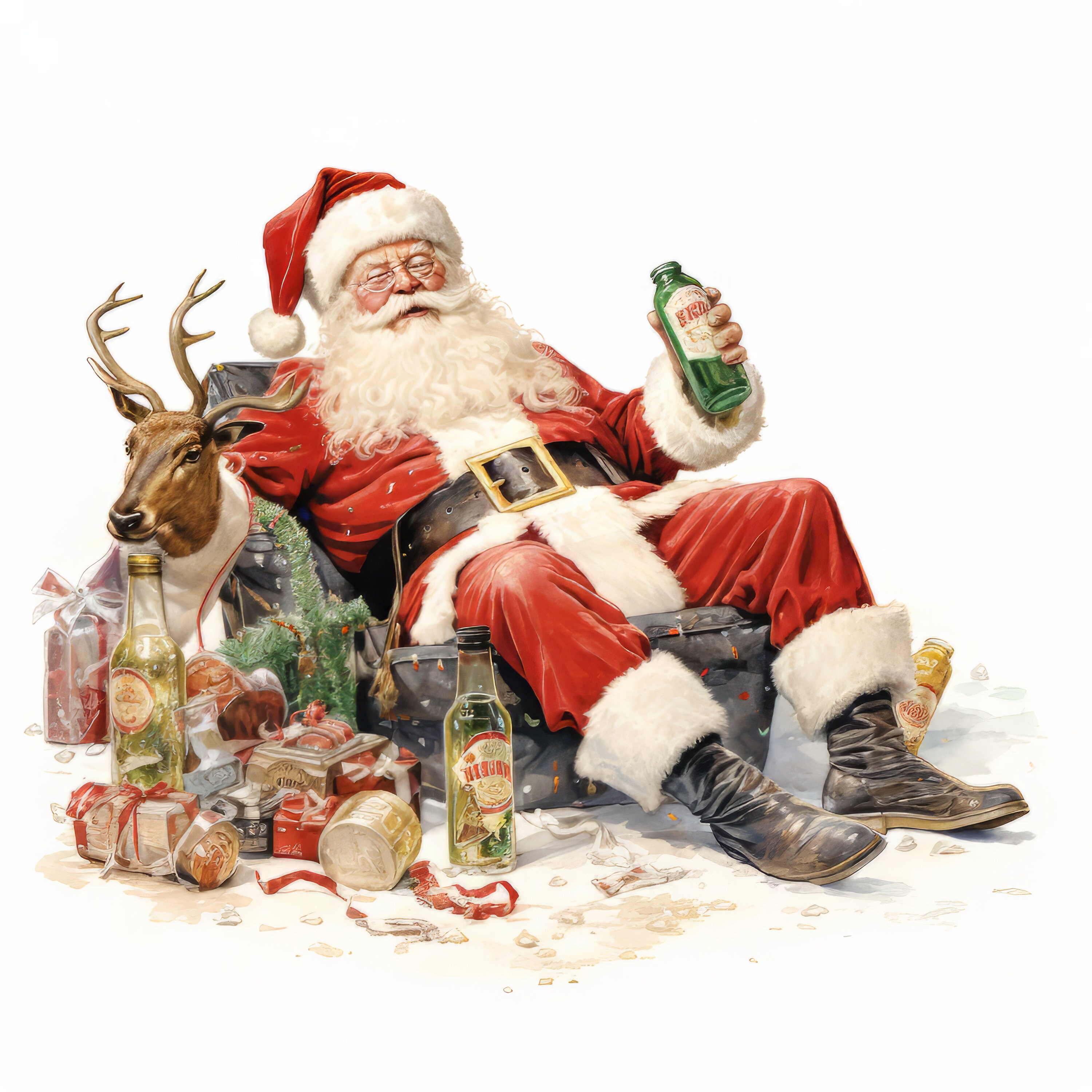 CHRISTMAS Santa is Done Clipart Bundle | High Quality Png's | Instant ...