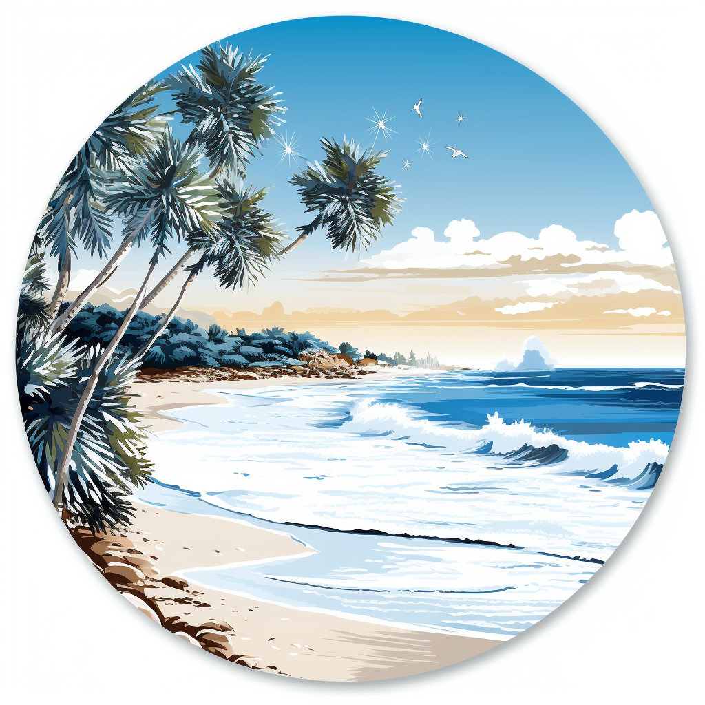 Beach Themed Circle Clipart Bundle 4 300 Dpi High Quality Commercial ...