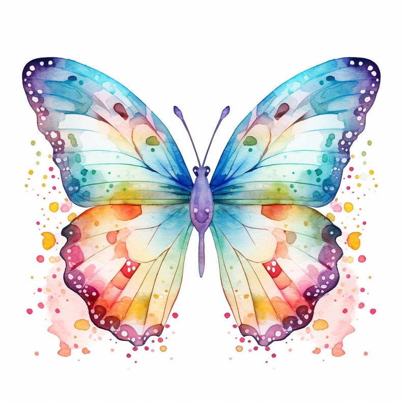 Watercolour Butterflies Clipart Bundle 5 | High Quality Png's | 300 DPI ...