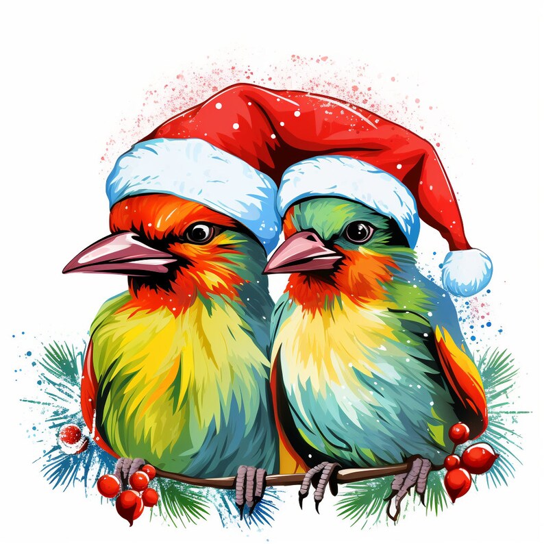 Christmas Birds | Clipart Bundle | 300 Dpi High Quality | Commercial ...