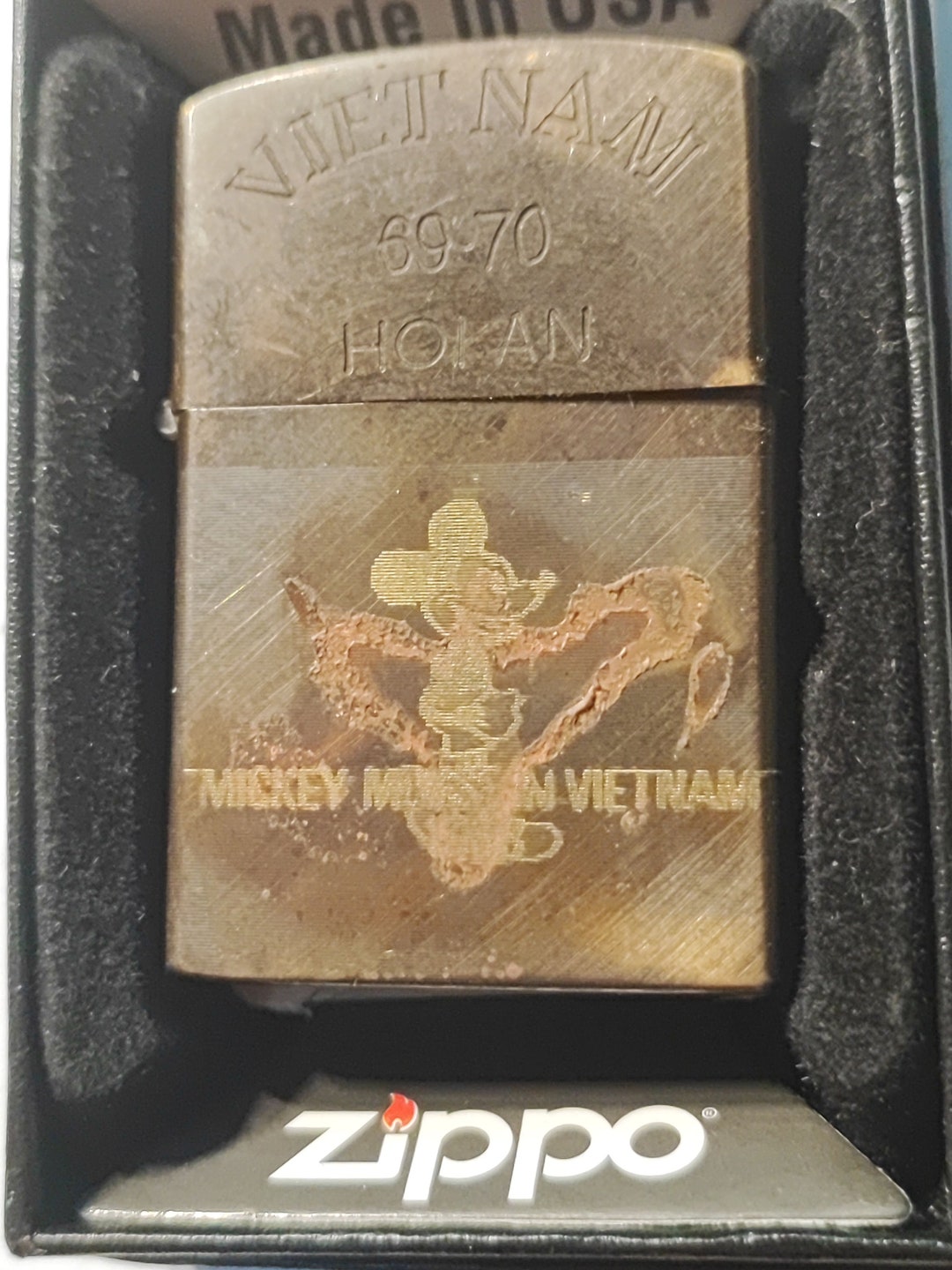 Vietnam War U.S Army Vintage Zippo Lighter Brass Mickey Mouse - Etsy