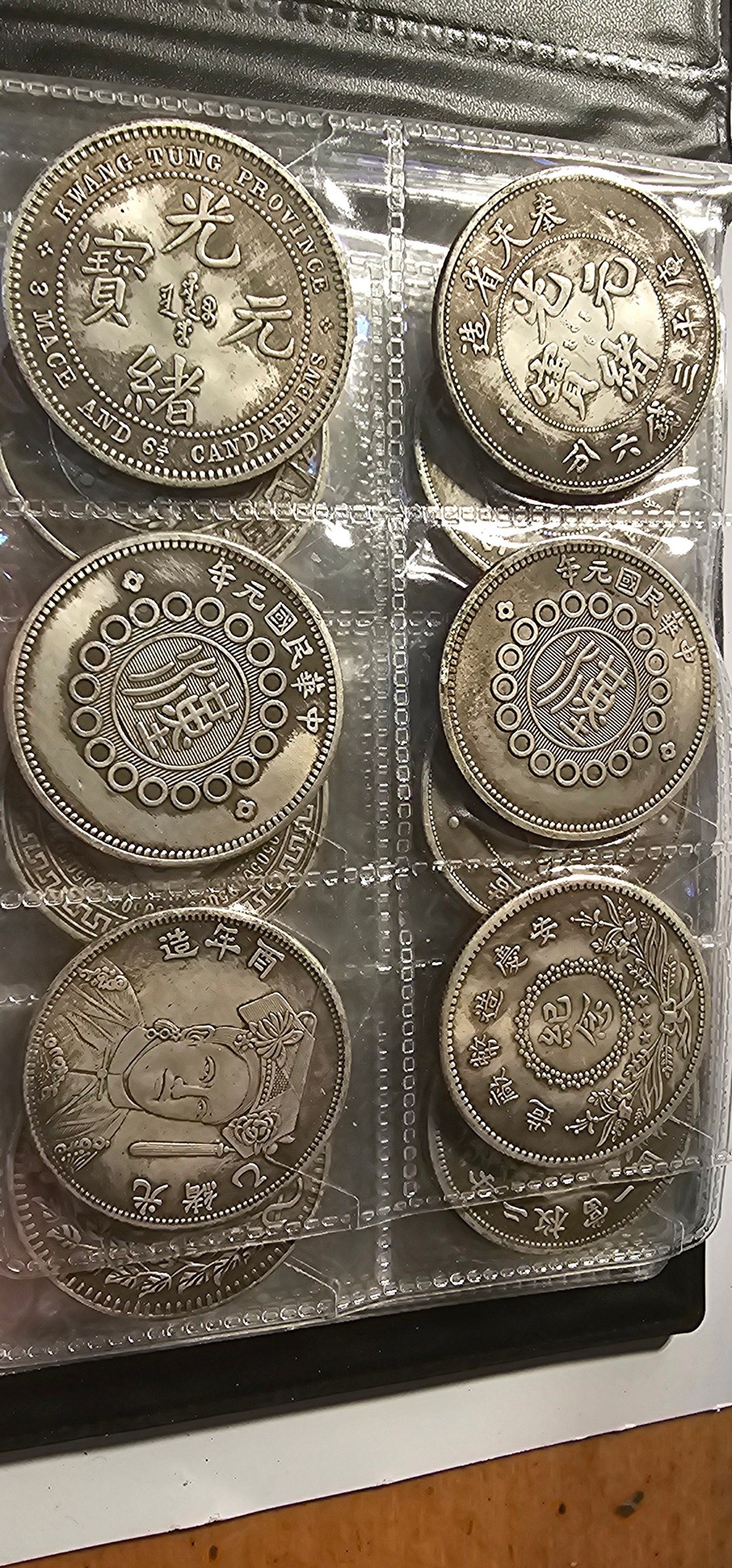 Chinese Old Silver Coins Collection 30 Coins in Album 34.5mm Diameter ...