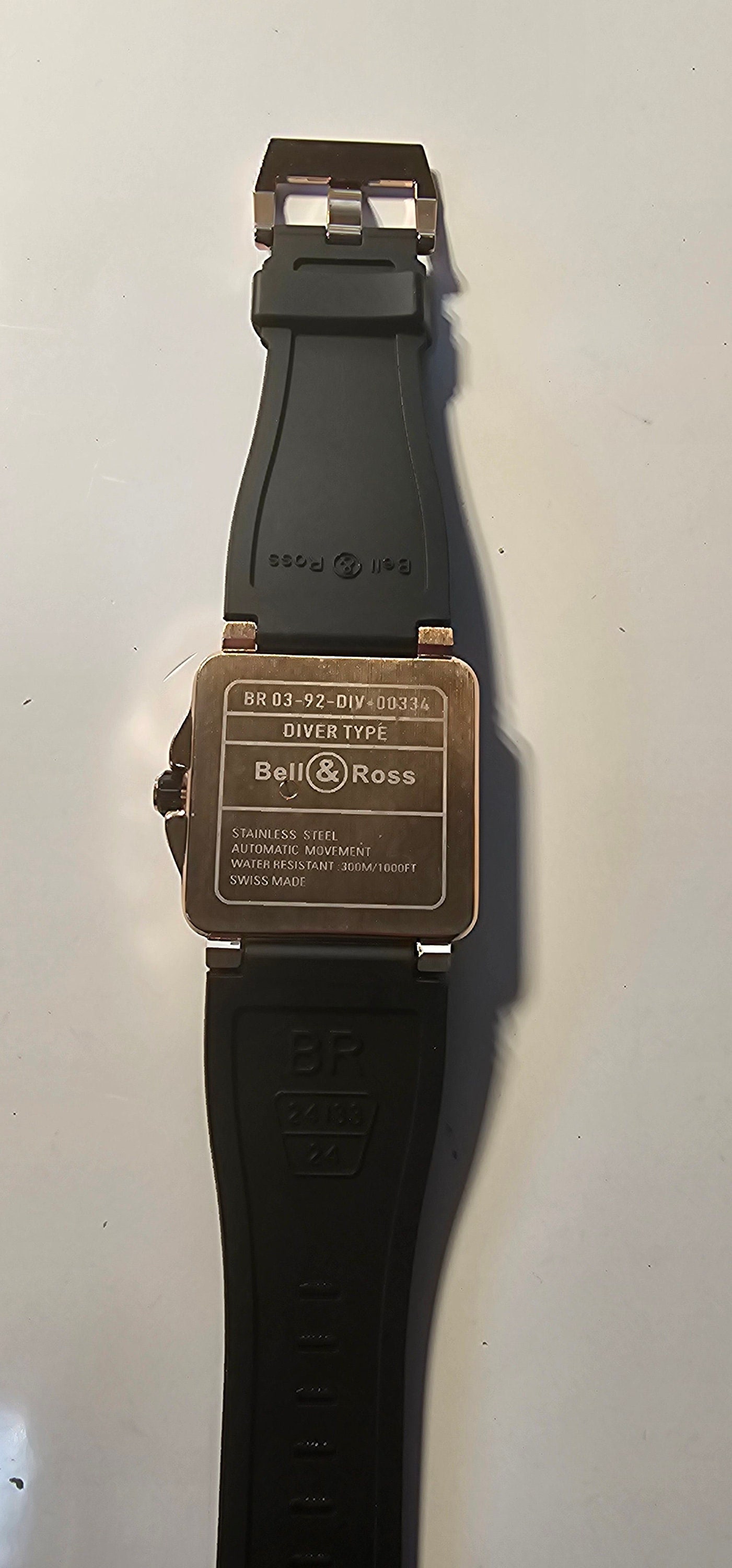Bell and Ross Quartz Watch Men Square 42mm Watch Rose Gold Ruby Steel ...