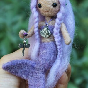 Mini Needle Felted Mermaid, Wool Mermaid, Naiad, Needle Felted Art Doll ...