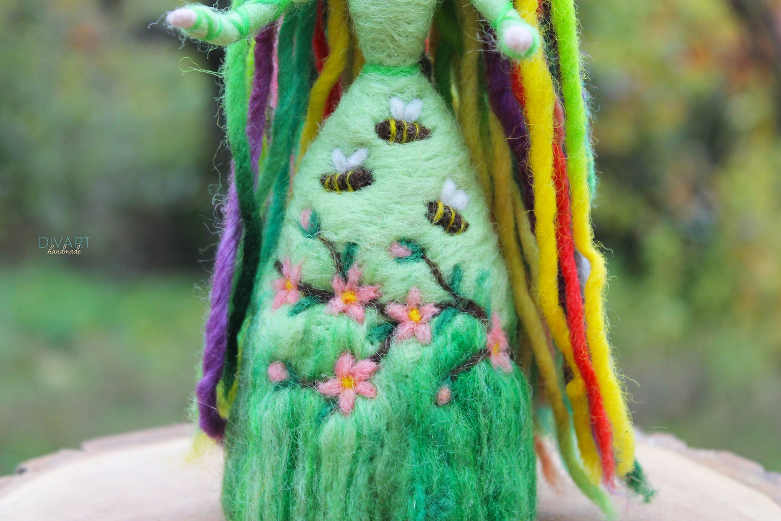 Needle Felted Fairy, Spring Fairy, Green Felted Fairy, Waldorf Toys ...