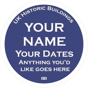 Blue Heritage Personalised Gift Plaque - Shed Sign, House Sign ...