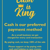CASH IS KING - Customer Notice - Shop Sign - Counter Sign - Cafe Sign ...