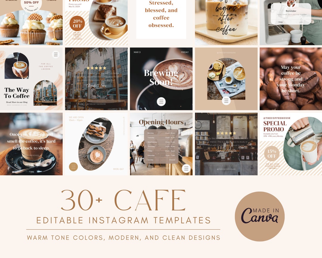 30+ Cafe Instagram Templates, Editable Social Media Templates, Coffee ...
