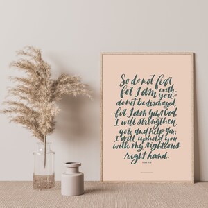 So Do Not Fear for I Am With You, Handwritten Poster, Printable Wall ...