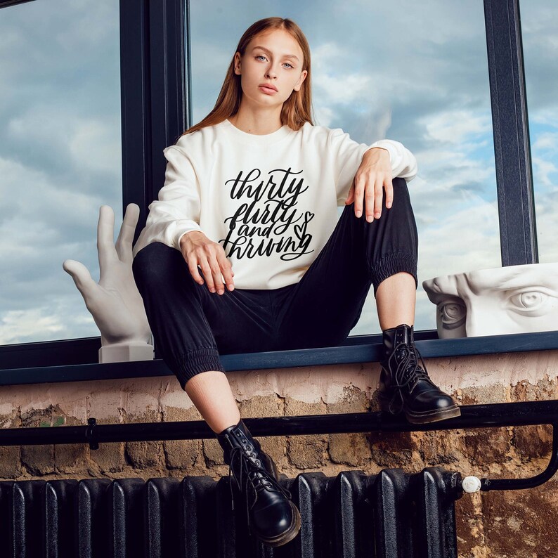 Thirty Flirty and Thriving SVG, Hand Lettered PNG, 30th Birthday ...