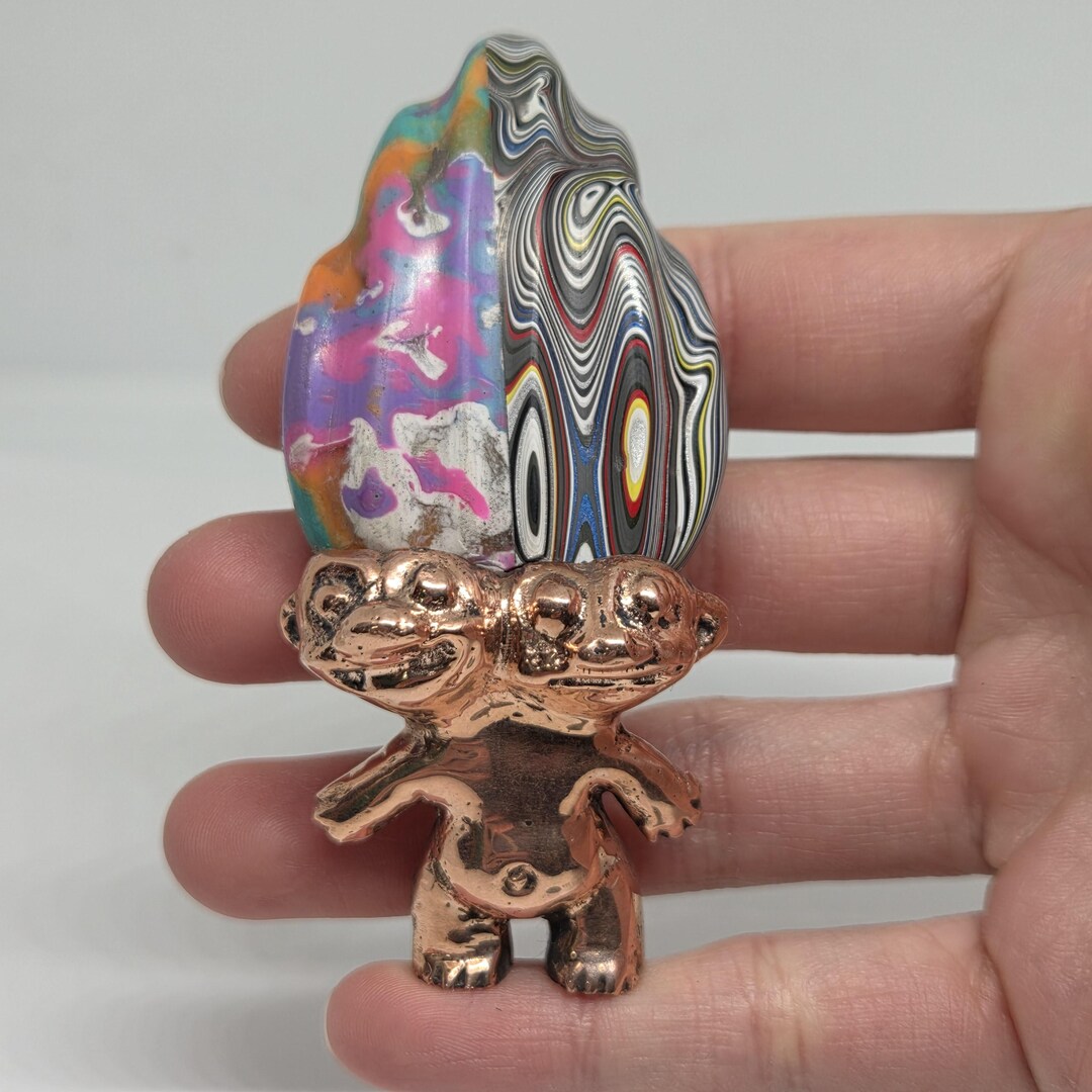 Copper Two Headed Trody Troll Figure With Jersey Shore Surfite and ...