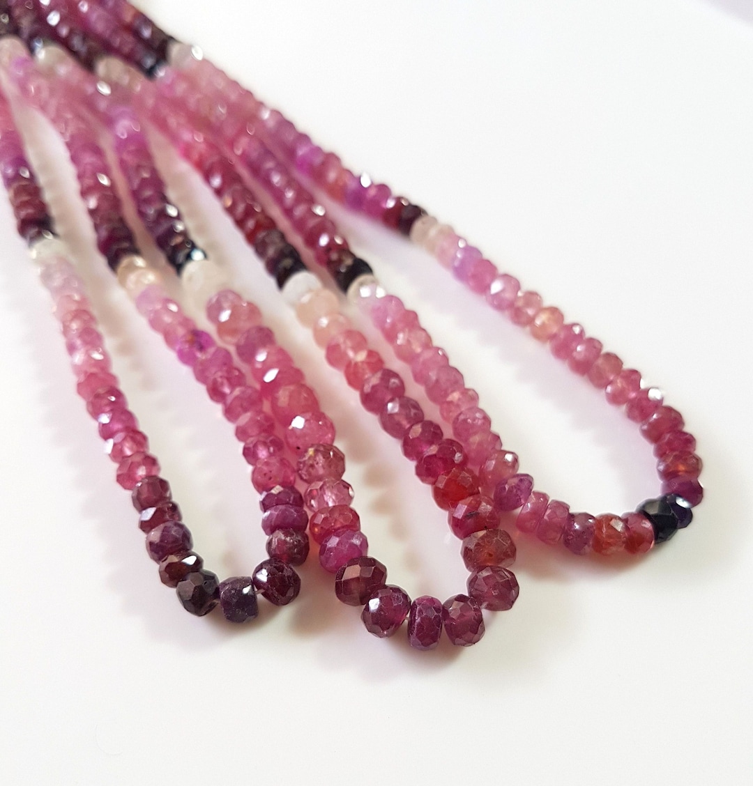 AAAA GEMSTONE Wholesale Natural RUBY Shaded Faceted Roundels Beads ...