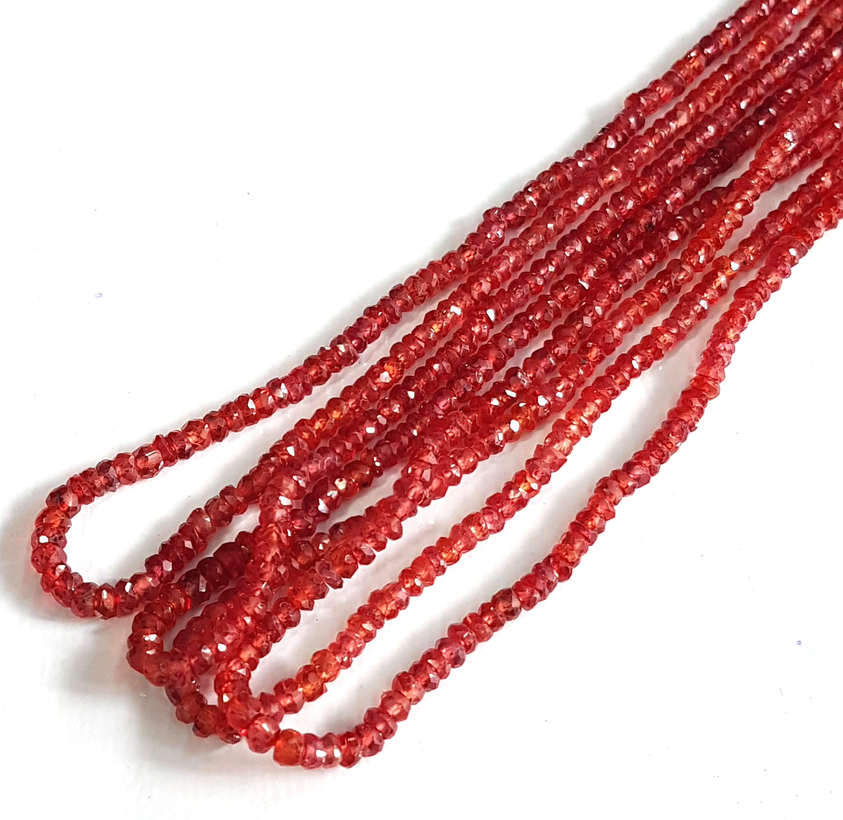 Natural RED SAPPHIRE gemstone faceted rondellesprecious | Etsy