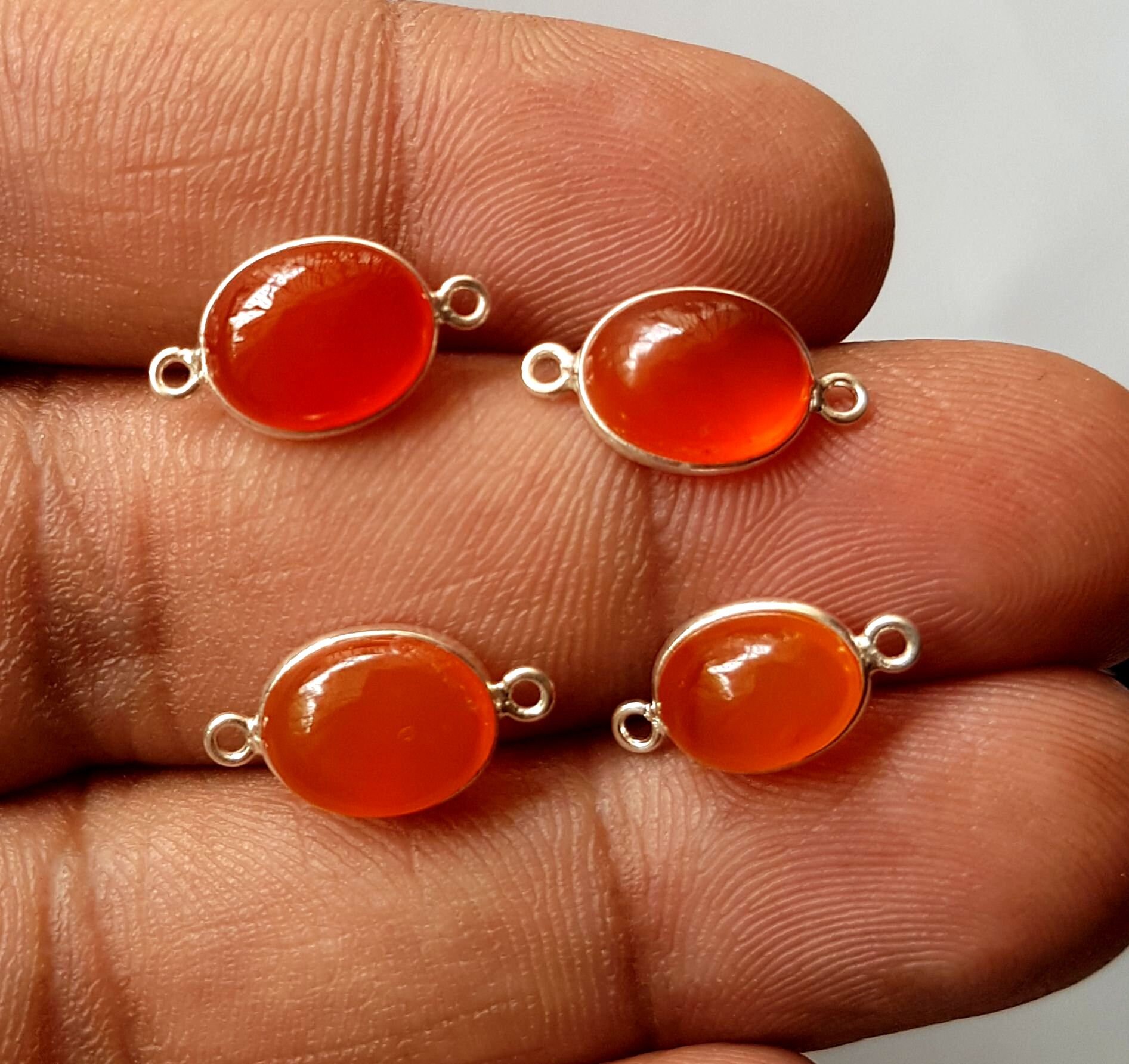 Bezel connector gemstone connector links 925 sterling silver | Etsy