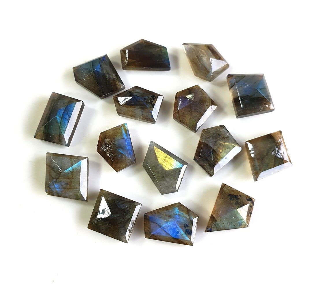 20 Pieces Natural LABRADORITE Fancy Gemstone Blue Fire Labradorite ...