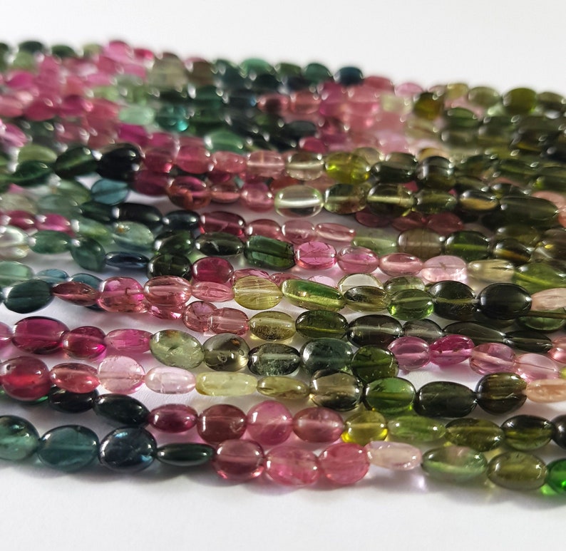 Multi TOURMALINE Gemstone Smooth Oval Cabochons Shaped Beads Loose ...