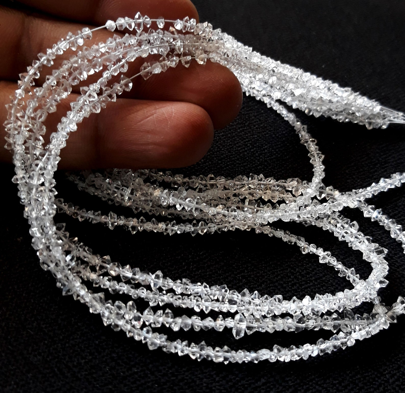 Brand New Amazing HERKIMER Diamond Quartz Beads,herkimer Rough Stone,3 ...