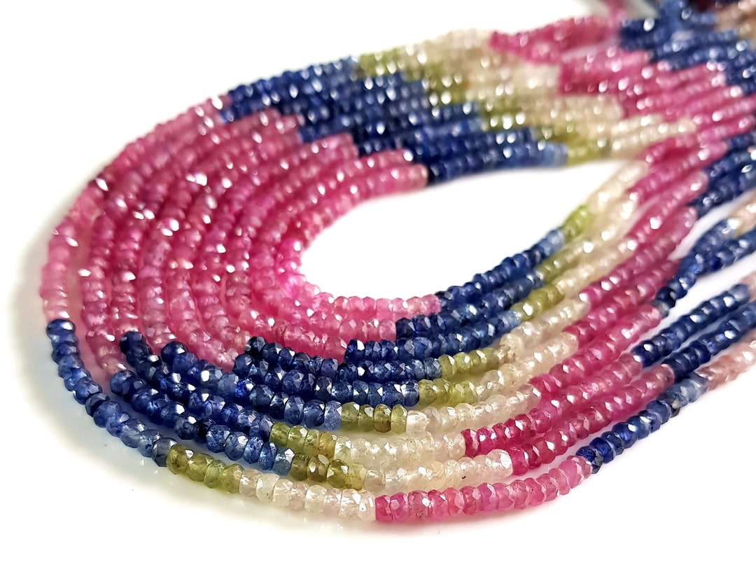 Top Quality Natural Multi Sapphire Gemstone Faceted Loose Beads ...