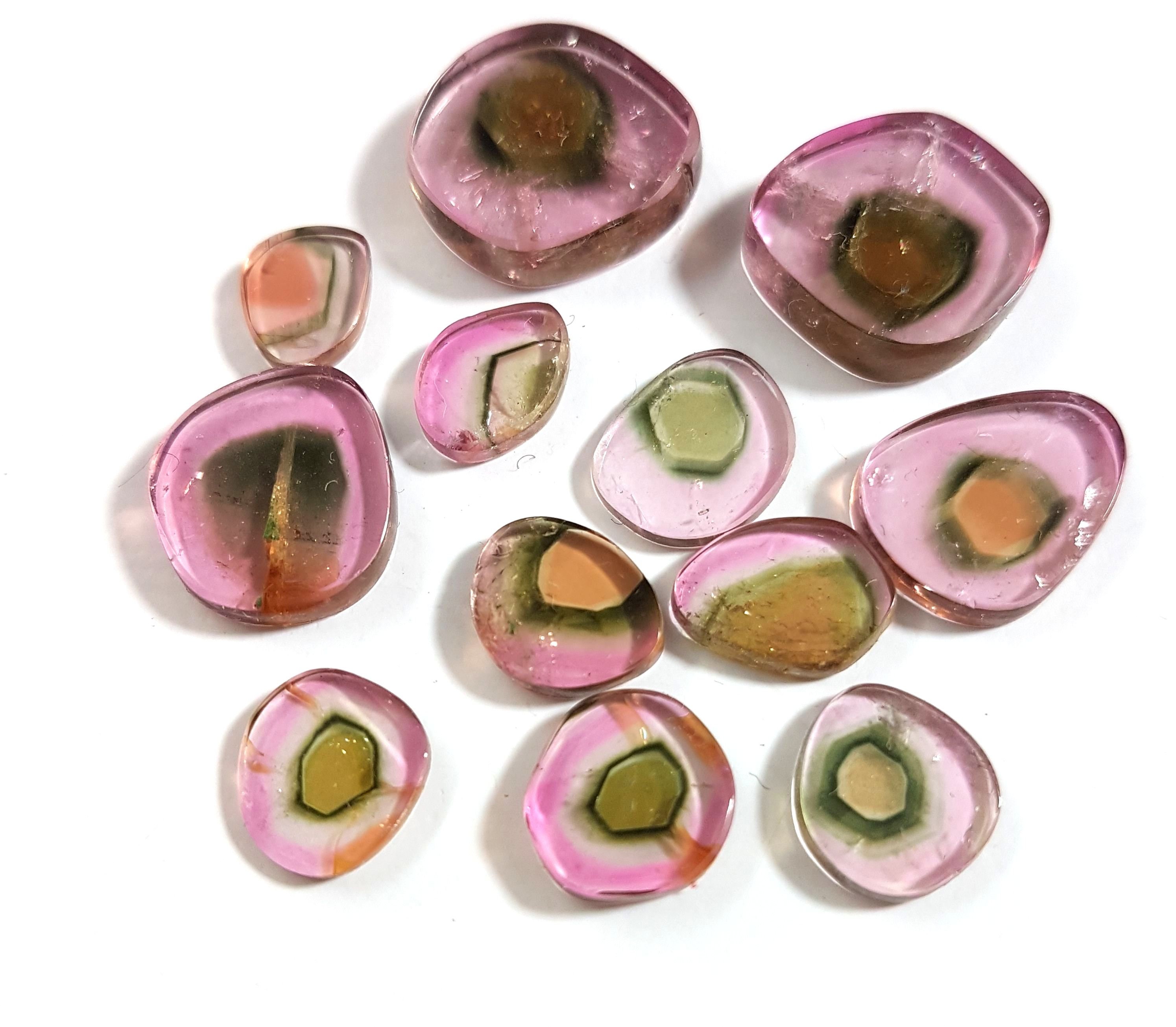 Natural Watermelon Tourmaline Slices Gemstone Tourmaline | Etsy