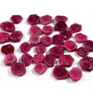 WHOLESALE AAA++++ Natural Ruby Gemstone Slices Ruby Rough Stone Loose ...