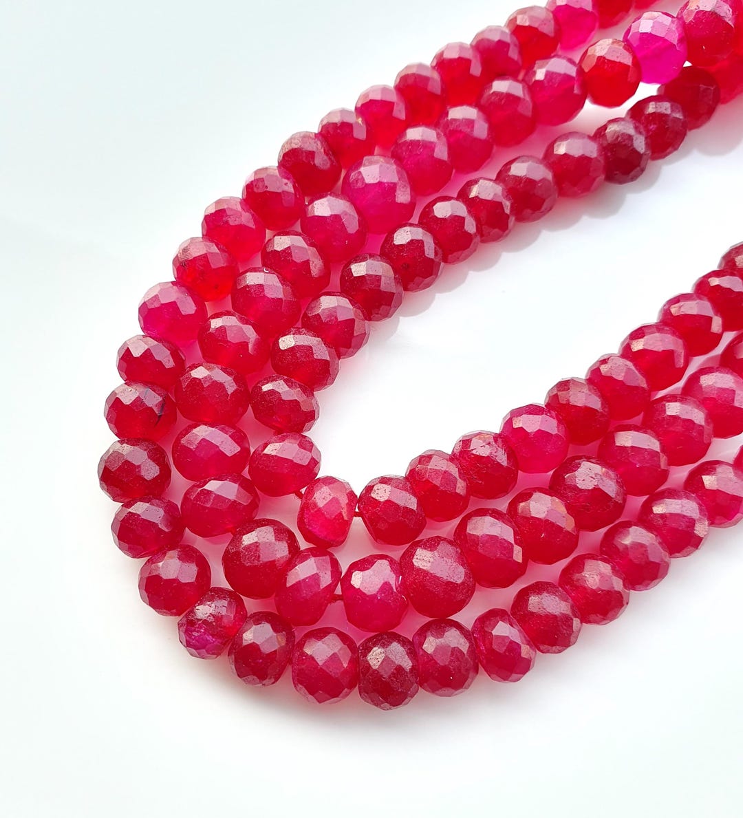 Natural Red Quartz Roundelle Beads Red Quartz Gemstone Beads Red Quartz ...