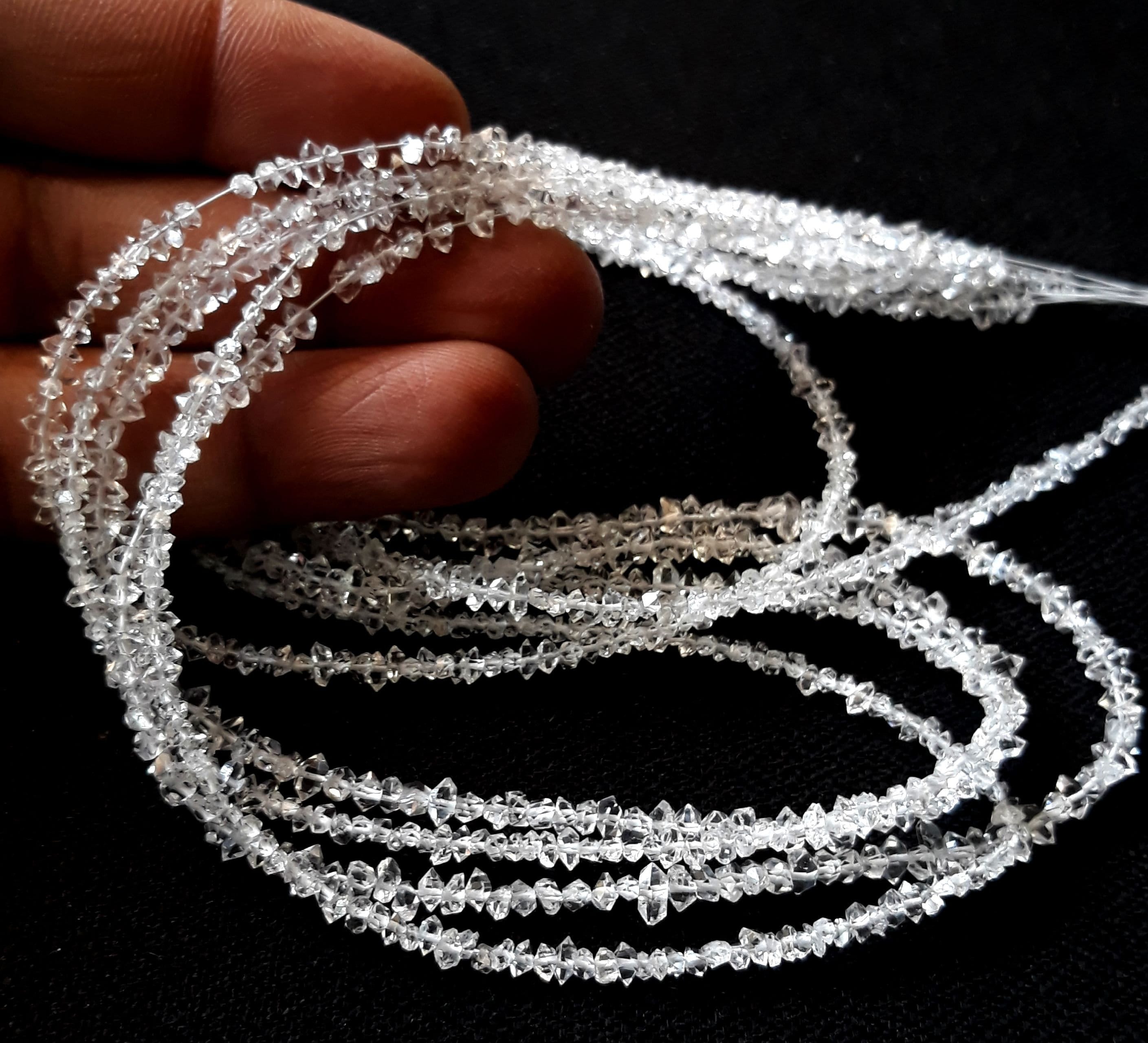 Brand New Amazing HERKIMER Diamond Quartz Beads,herkimer Rough Stone,3 ...