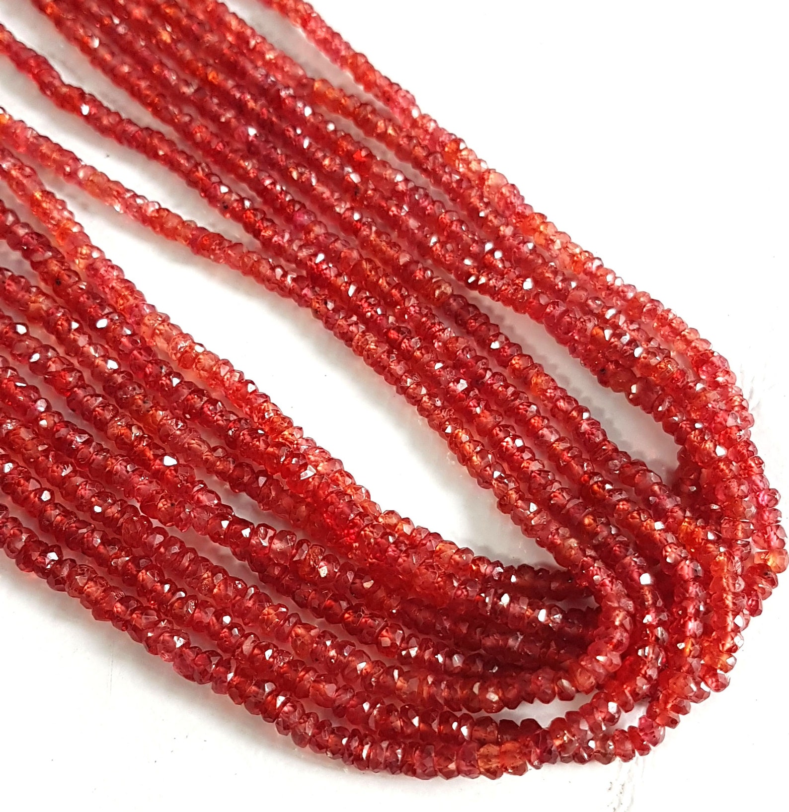 Natural RED SAPPHIRE Gemstone Faceted Rondellesprecious - Etsy