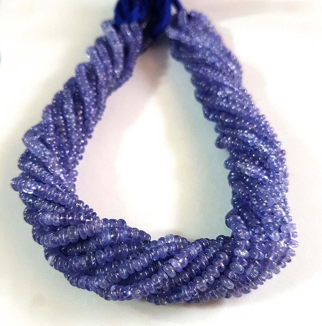 Amazing Brand New 12 Inch Strand TANZANITE Smooth Roundels Beads ...