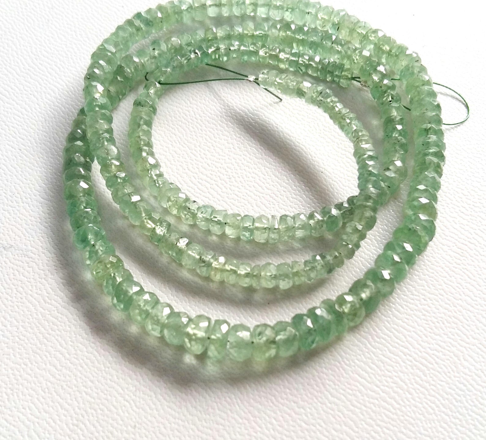 GREEN KYANITE Faceted Beads, Kyanite Faceted Rondelles Beads -- 3 Mm to ...