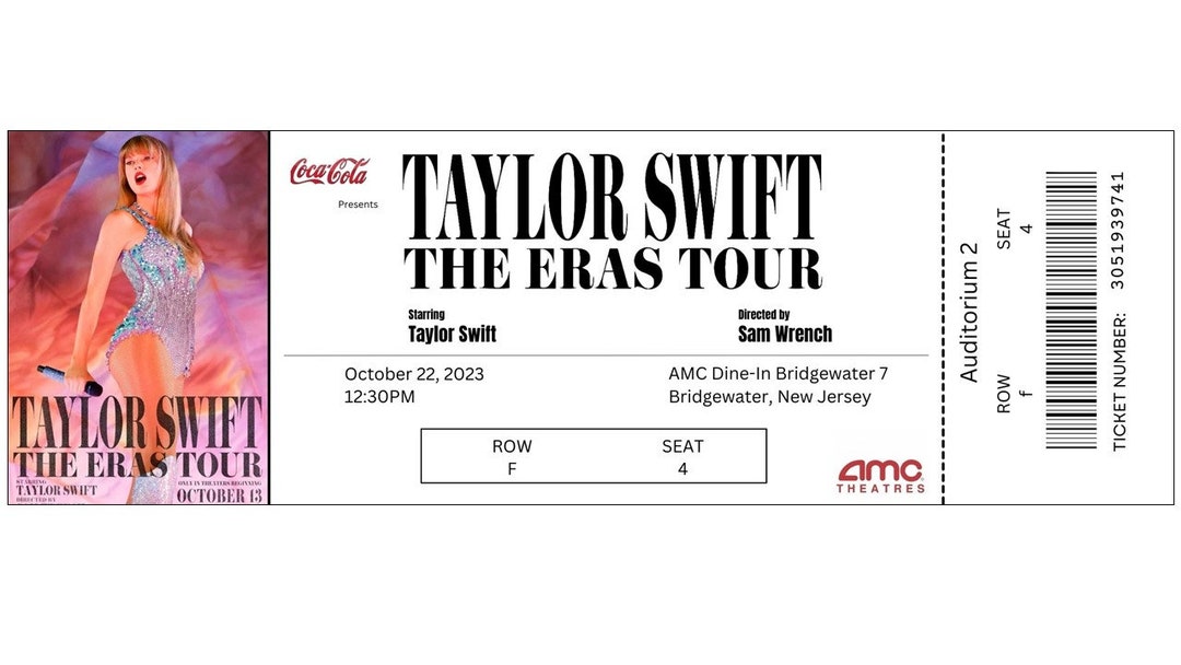 Eras Tour Movie Ticket Customized Digital Download - Etsy
