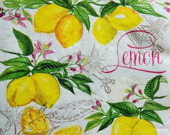 Lemon Paper Napkins | Etsy