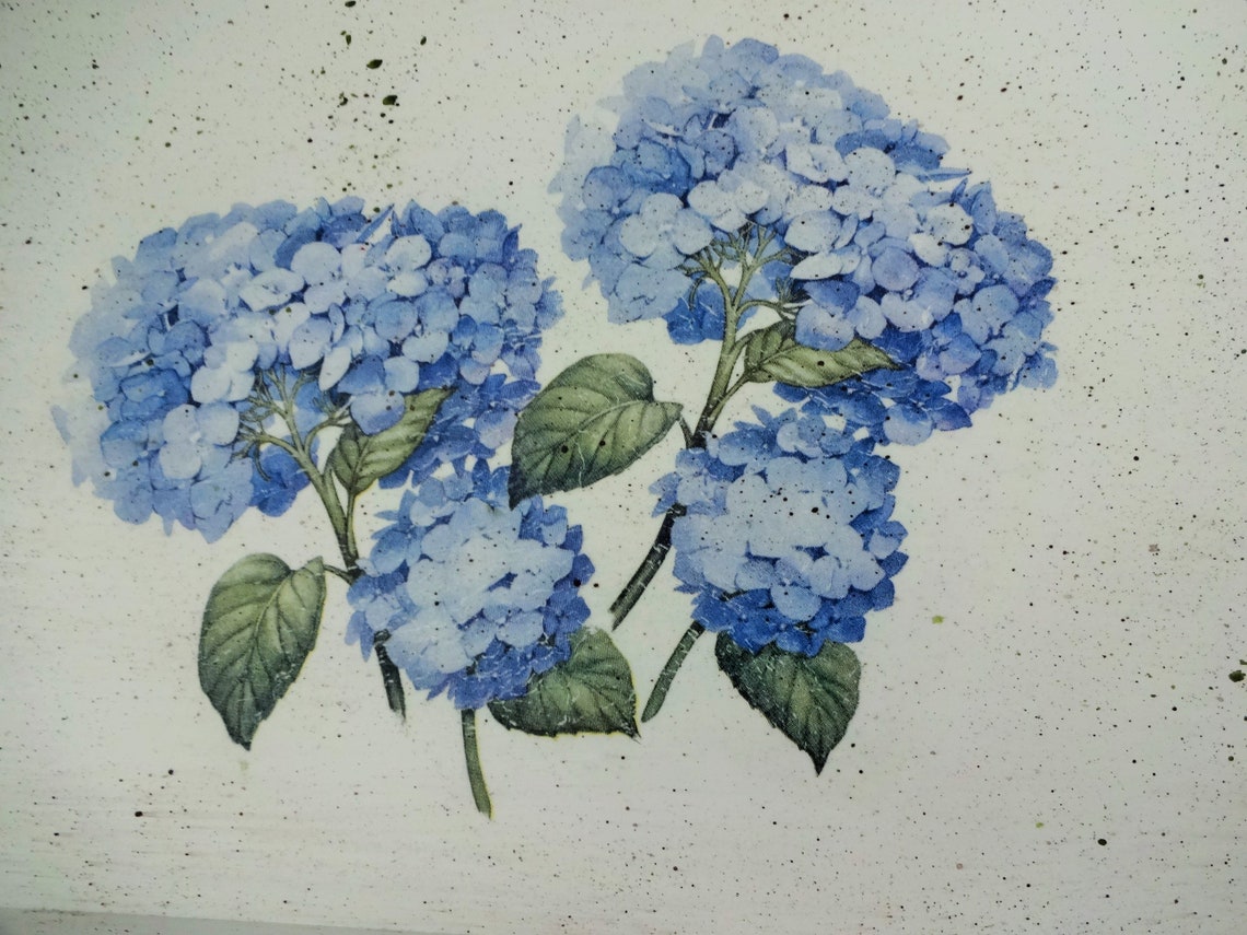 Blue Shabby Chic Hydrangea Serving Tray | Etsy