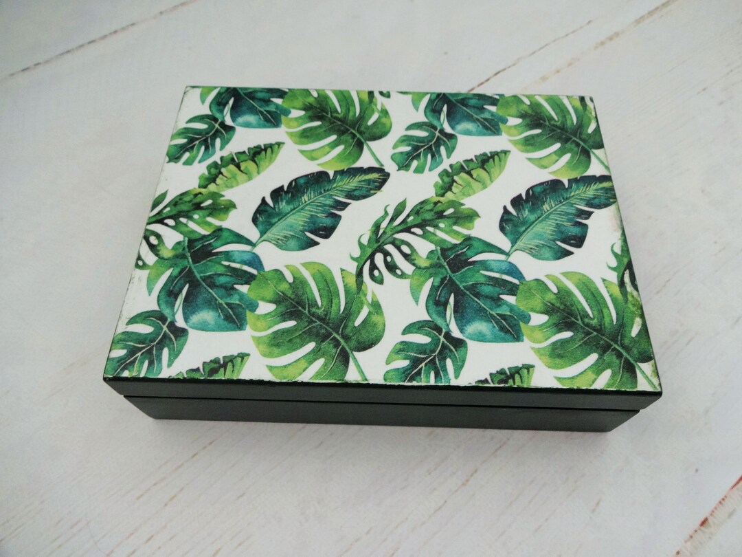 Monstera Green Jewellery Box - Etsy