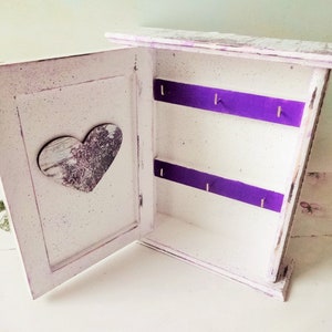 Shabby Chic White Lavender Wall Key Cabinet - Etsy