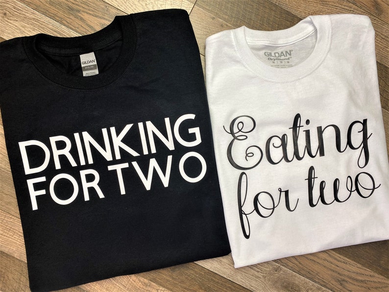 Eating for Two Drinking for Two Pregnancy Announcement Shirts - Etsy