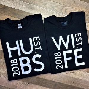 Hubs Wife Husband Wife Established Shirts Est Shirts Wedding - Etsy