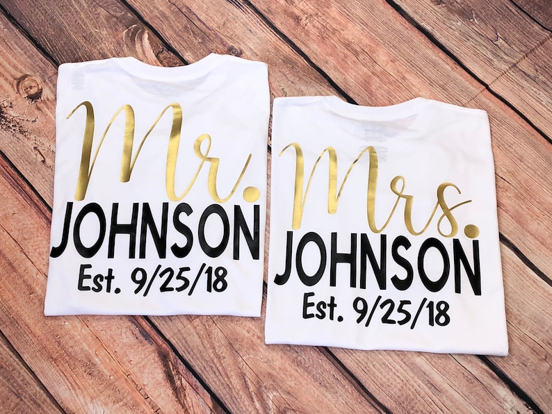 Mr Mrs Shirts Established Shirts Couples Wedding Shirts - Etsy
