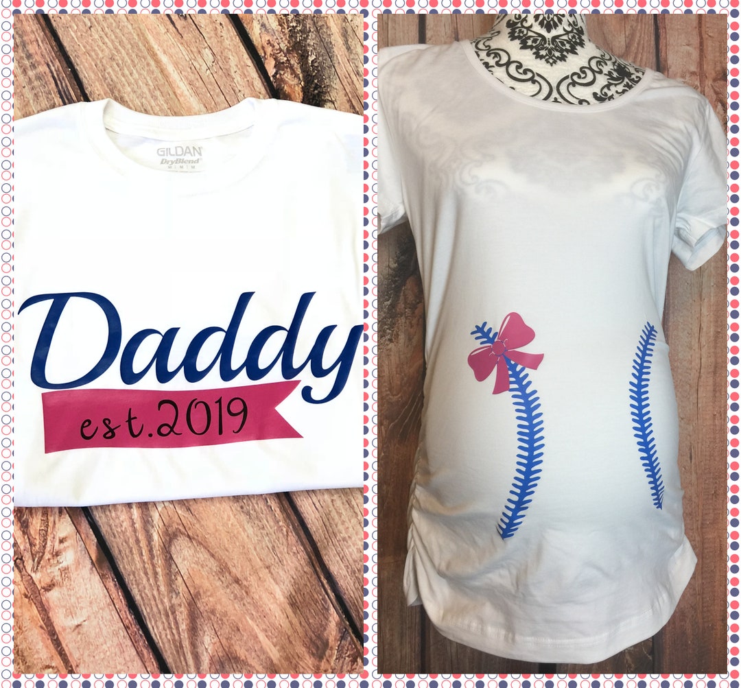 Baseball or Bows Gender Reveal Shirts Gender Reveal Baseball Shirts His ...