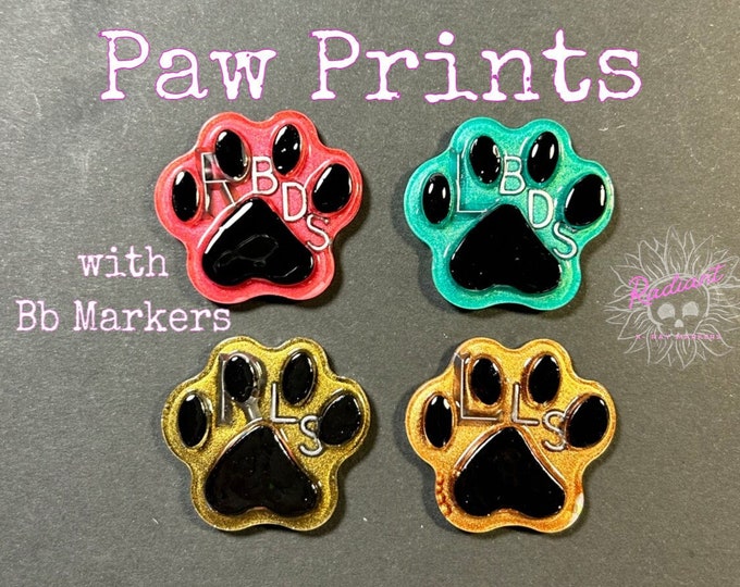 Paw Print Xray Markers, 2 or 3 Initials, Dog Lover, Pet, Animal, Small ...