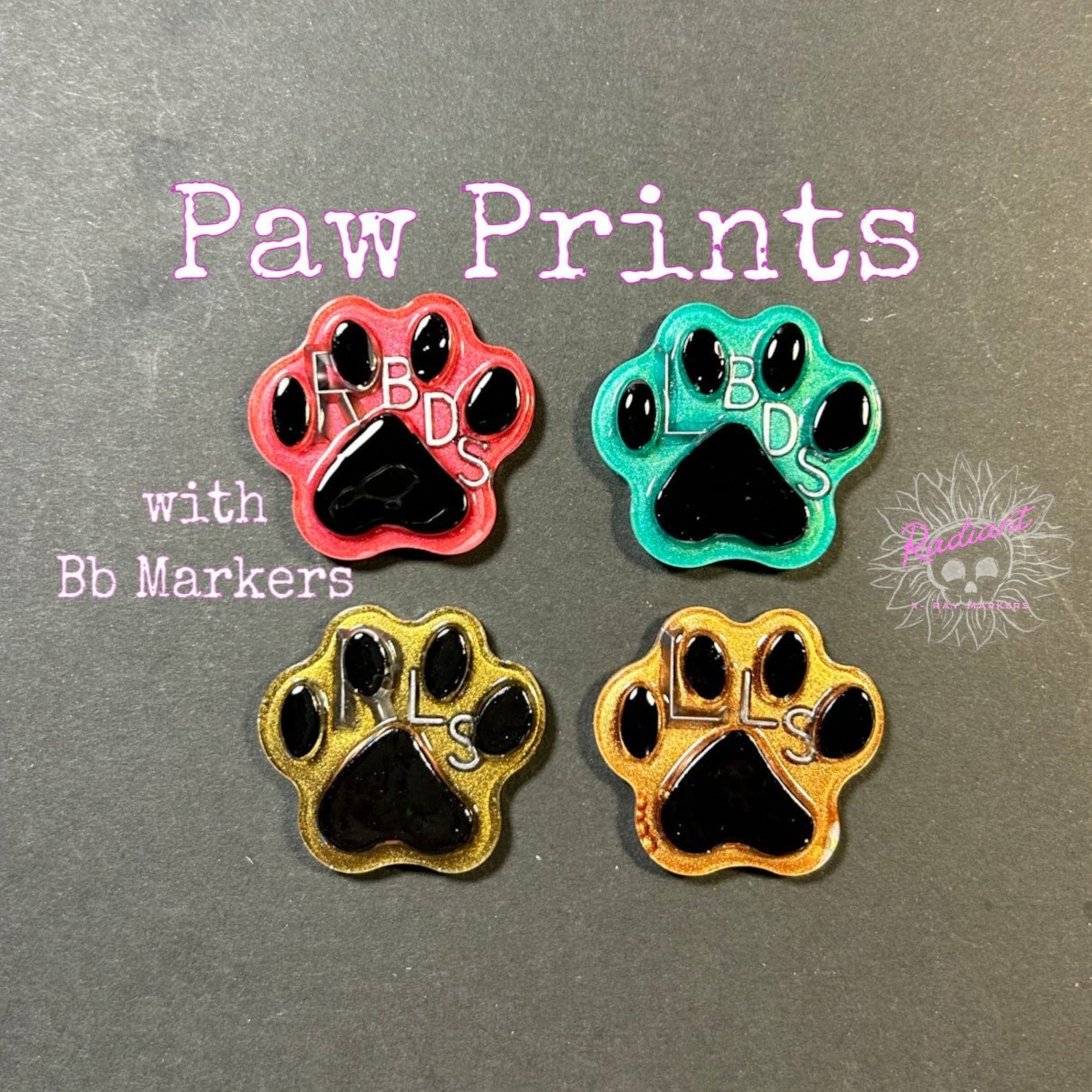 Paw Prints With Standard BB Markers Inside! X-ray Markers, Letters ...