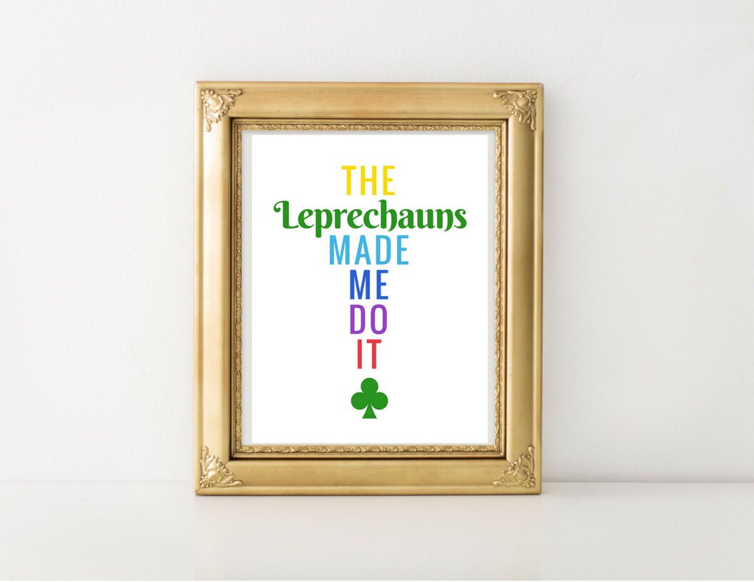 Saint Patrick's Day Print, St. Patrick's Day Decoration, Leprechaun ...