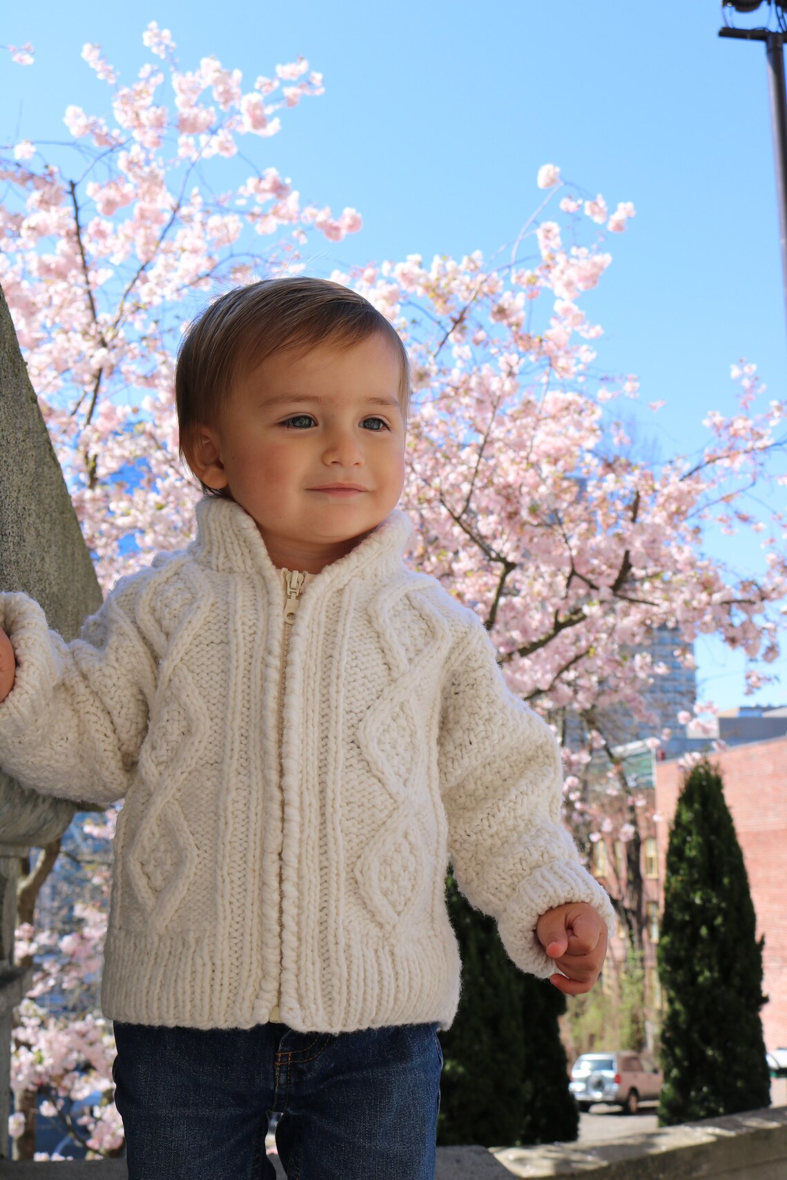 Pure Wool Sweater. Cozy Wool Handknit Toddler & Boy Cable Knit - Etsy