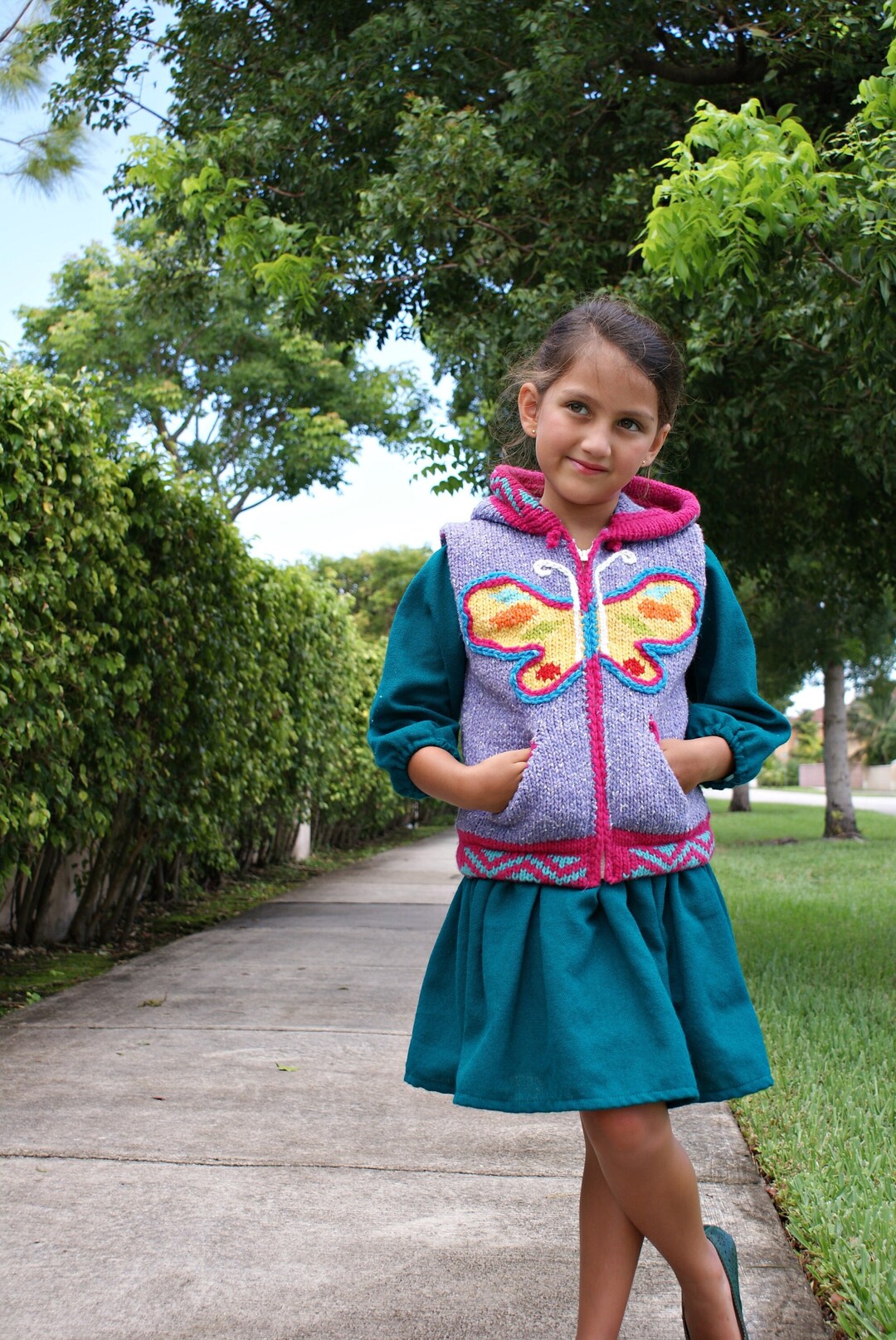 Handmade Wool Butterfly Vest: Toddler Girl Hoodie With Pockets - Etsy